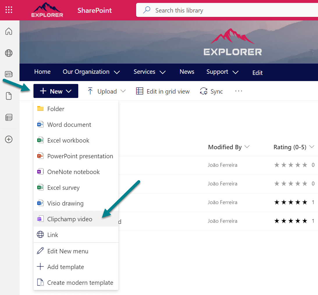 How to create and edit videos using Clipchamp for work form SharePoint ...
