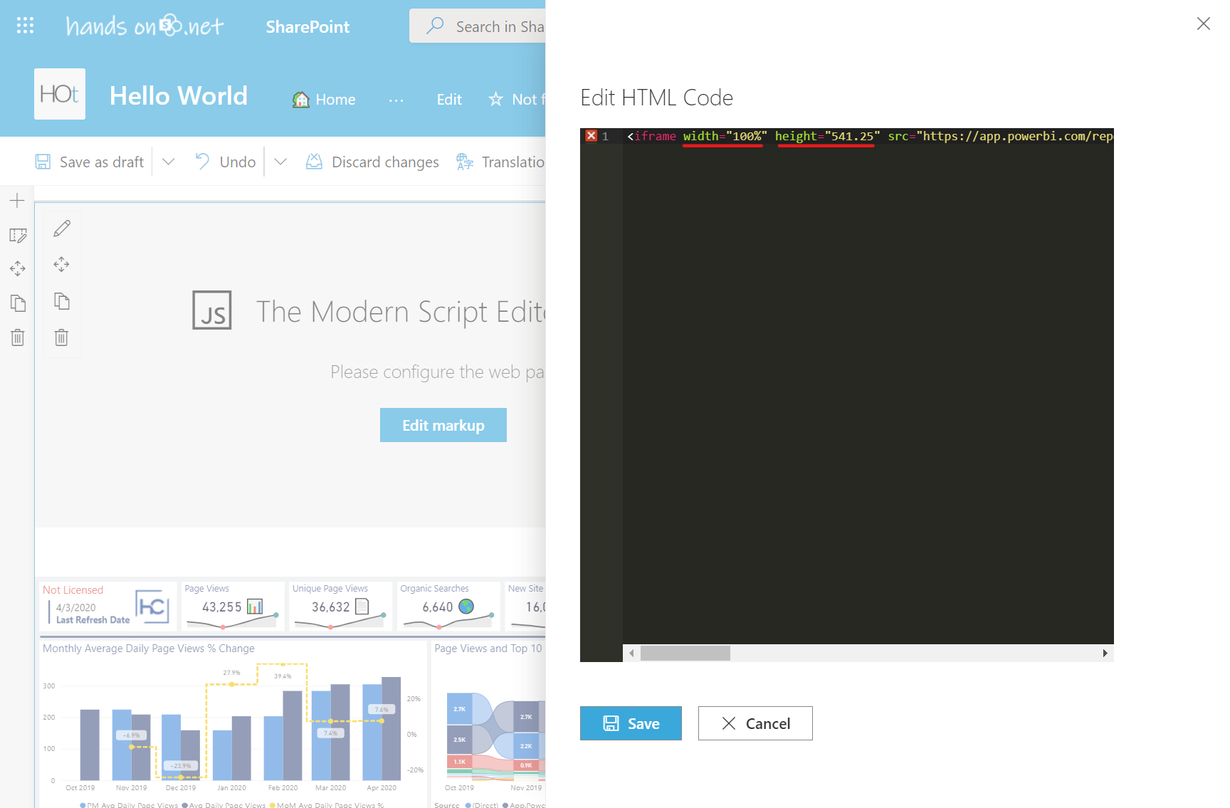 How to display a full-width Power BI report in SharePoint - HANDS ON ...