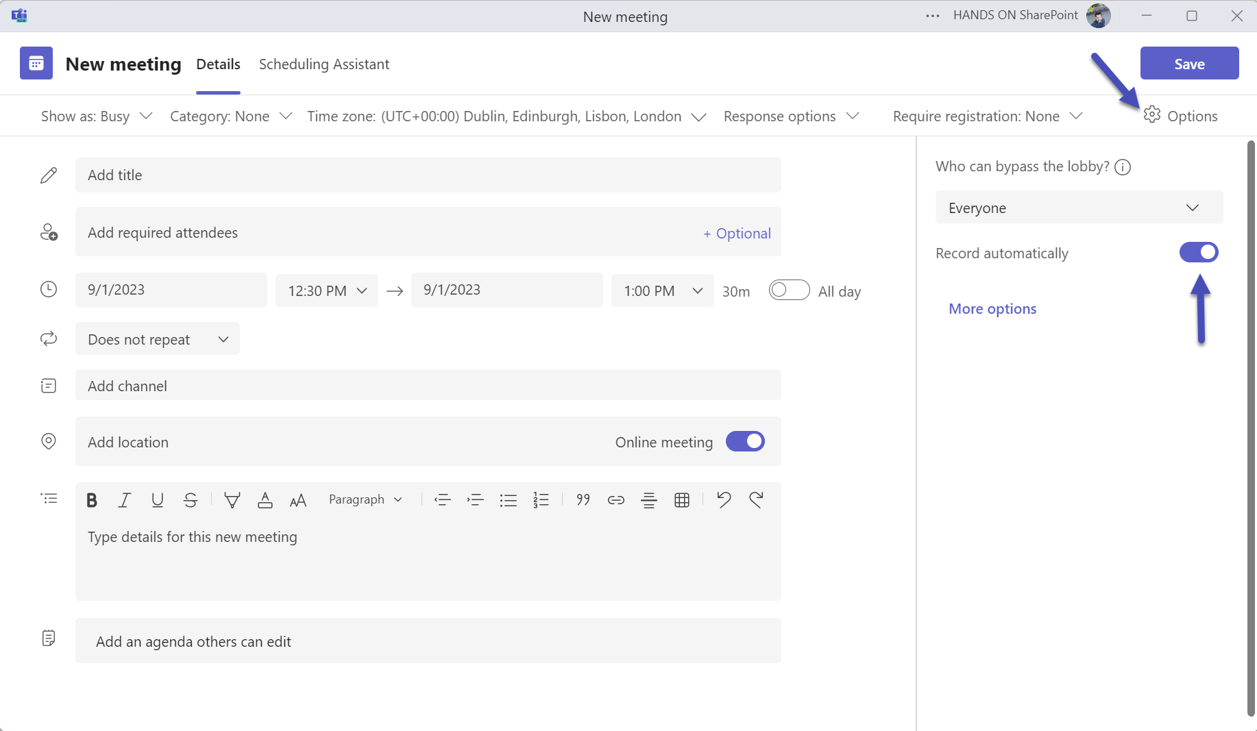 How to enable automatic Microsoft Teams meeting recordings - HANDS ON Teams